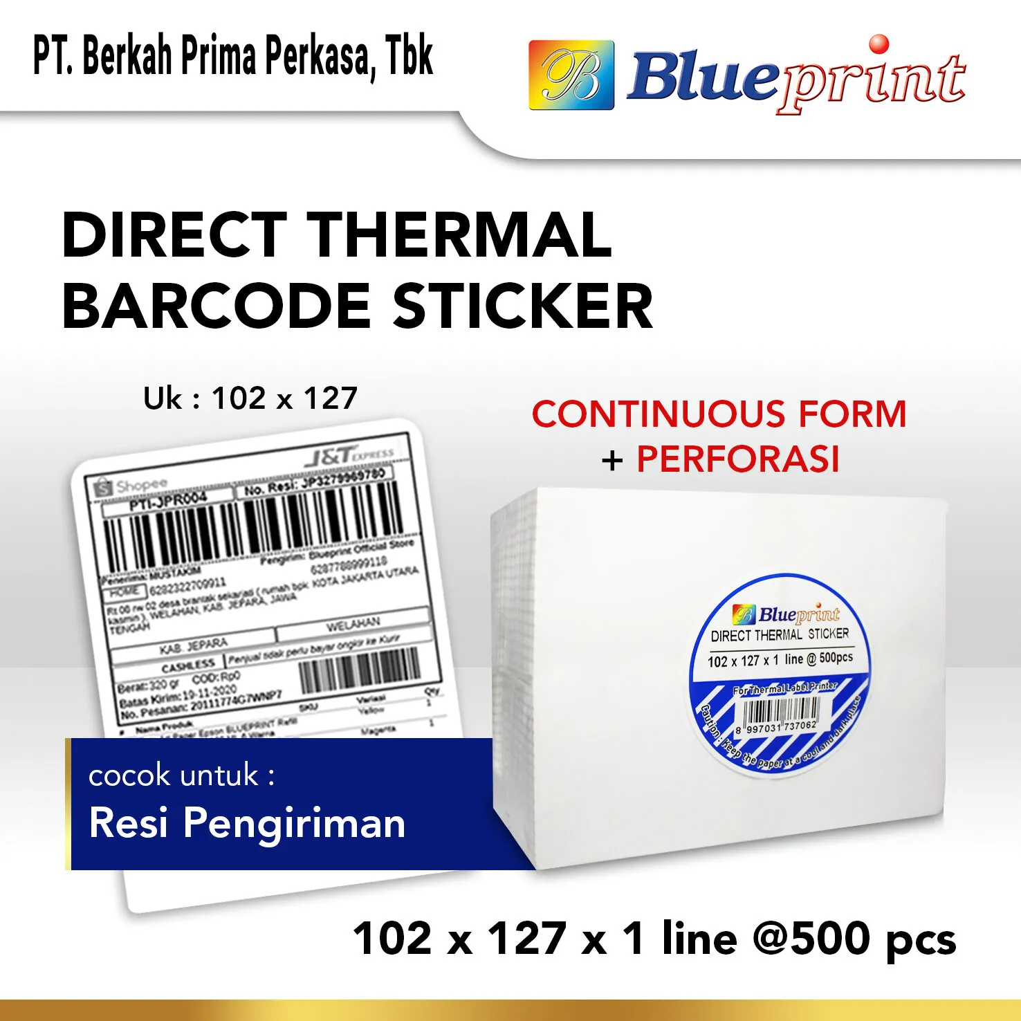 Direct Thermal Sticker Label Resi Online BLUEPRINT 102x127mm 500Pcs | Sticker Label Direct ...