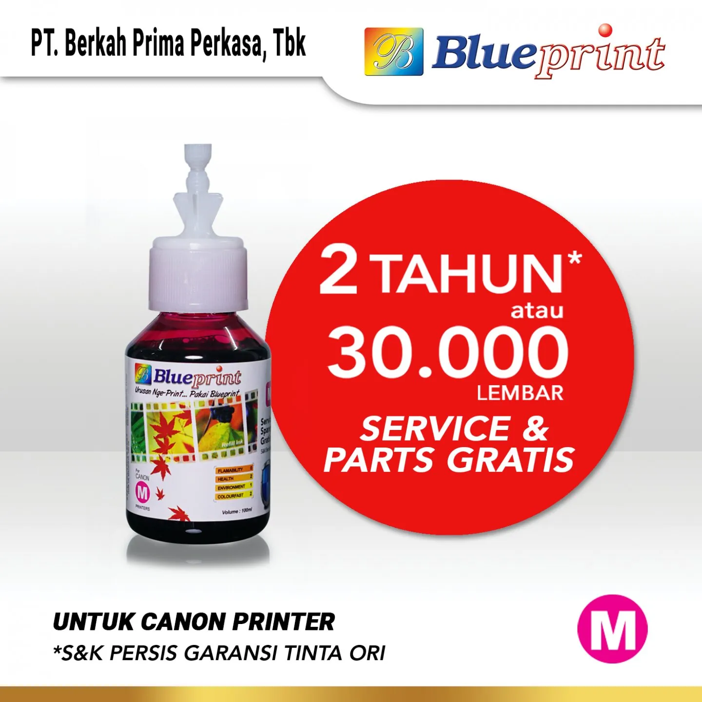 Tinta Canon BLUEPRINT Refill For Printer Canon 100ml - Merah CP | Tinta ...