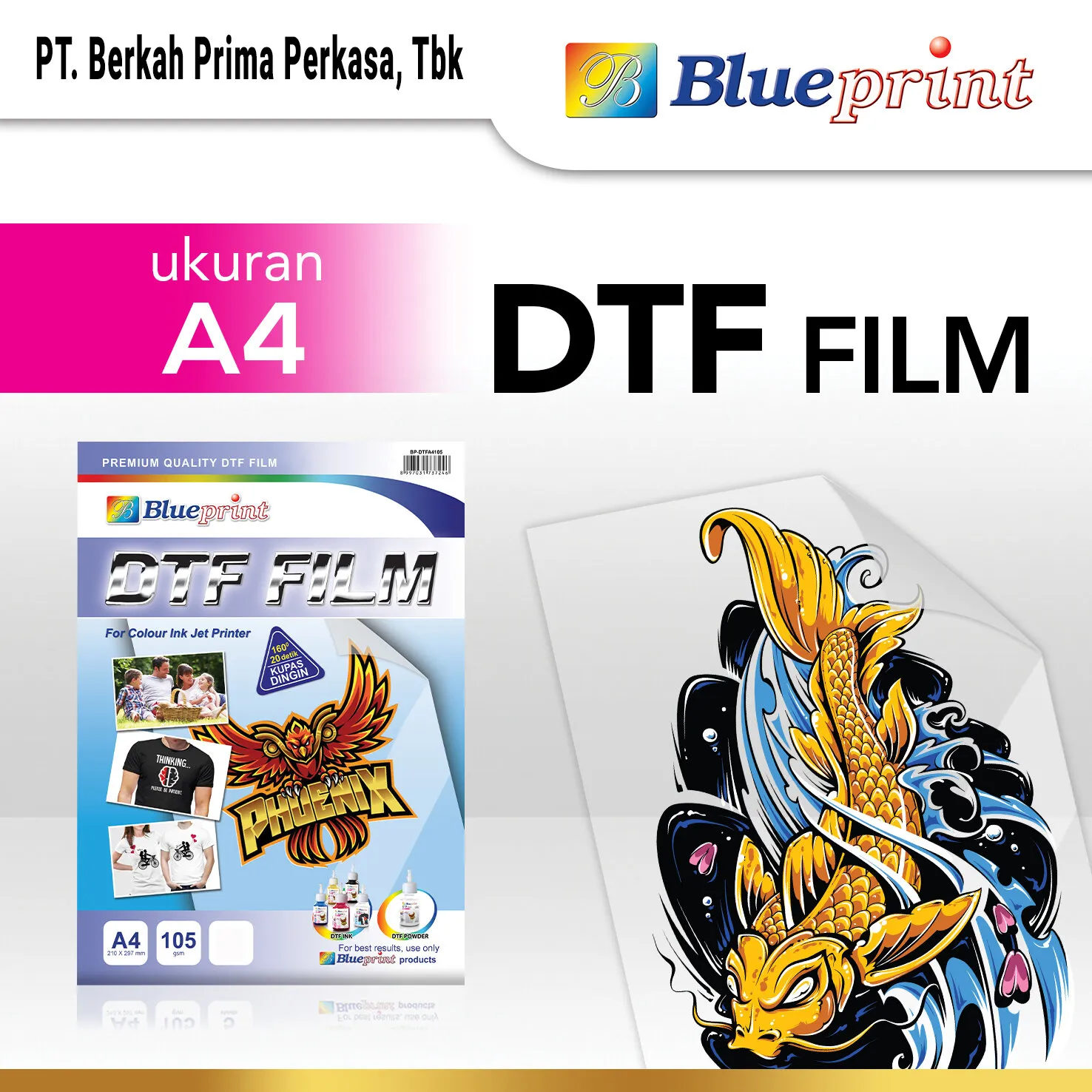 Kertas Transfer Film DTF BLUEPRINT , Digital Transfer Film A4 - 5 ...