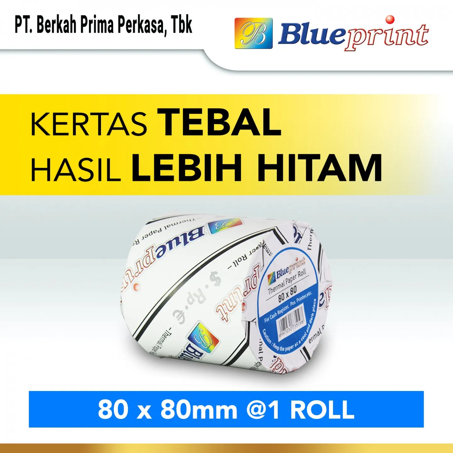 Kertas Thermal / Kertas Kasir / Kertas Struk BLUEPRINT 80mmx80mm ...
