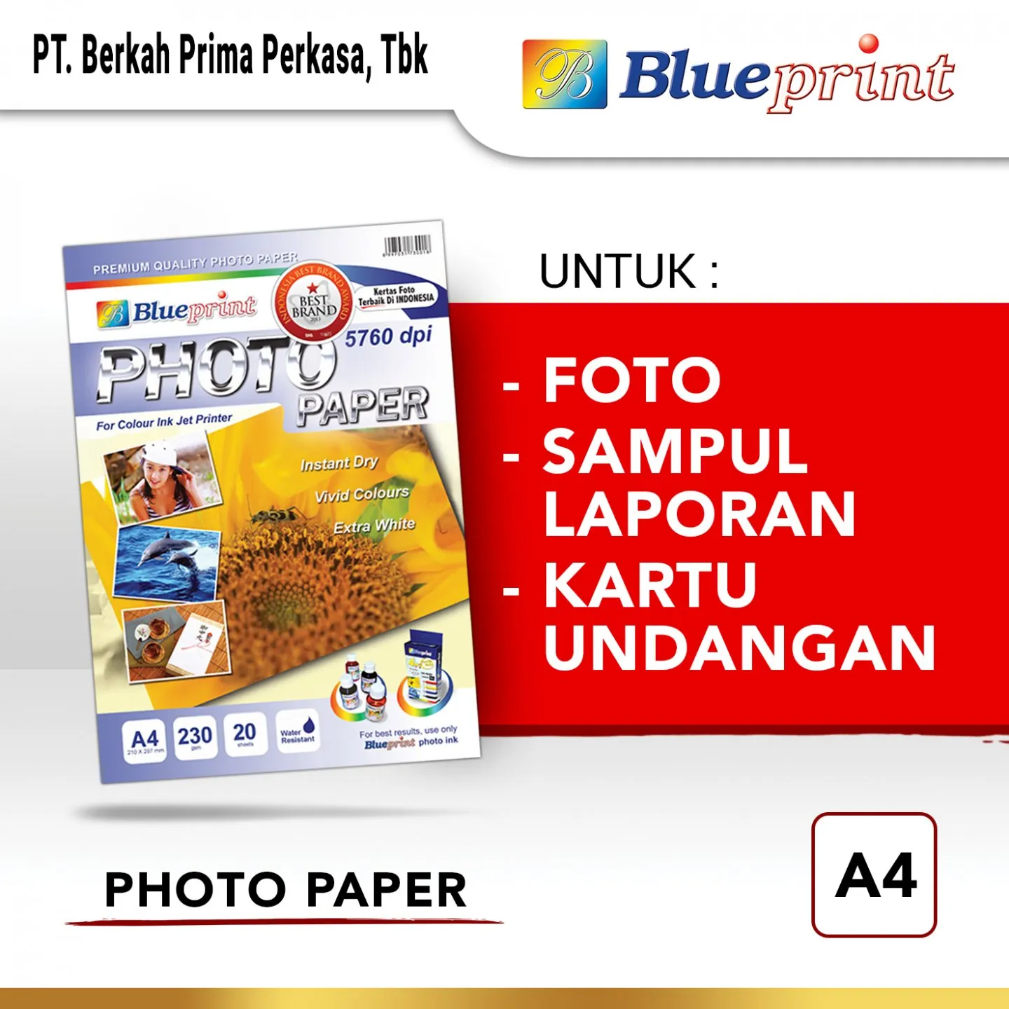 Kertas Foto / Kertas Glossy / Glossy Photo Paper BLUEPRINT A4 230 gsm | Kertas Foto | Blueprint ...