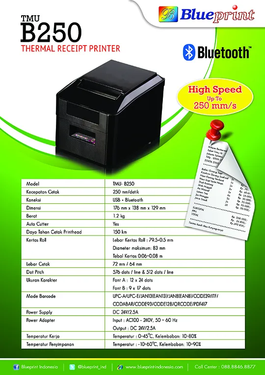 BLUEPRINT Bluetooth Printer TMU-B250 | Knowledge Printer Thermal ...