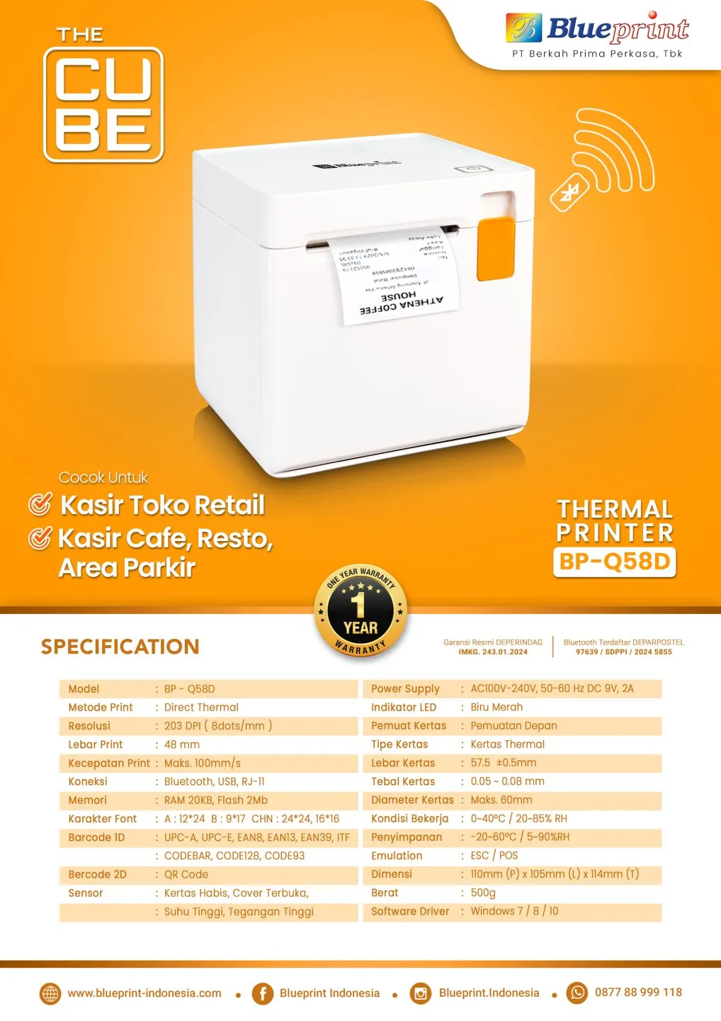 PRINTER THERMAL KASIR 58MM Q58D | Berita | Blueprint Indonesia