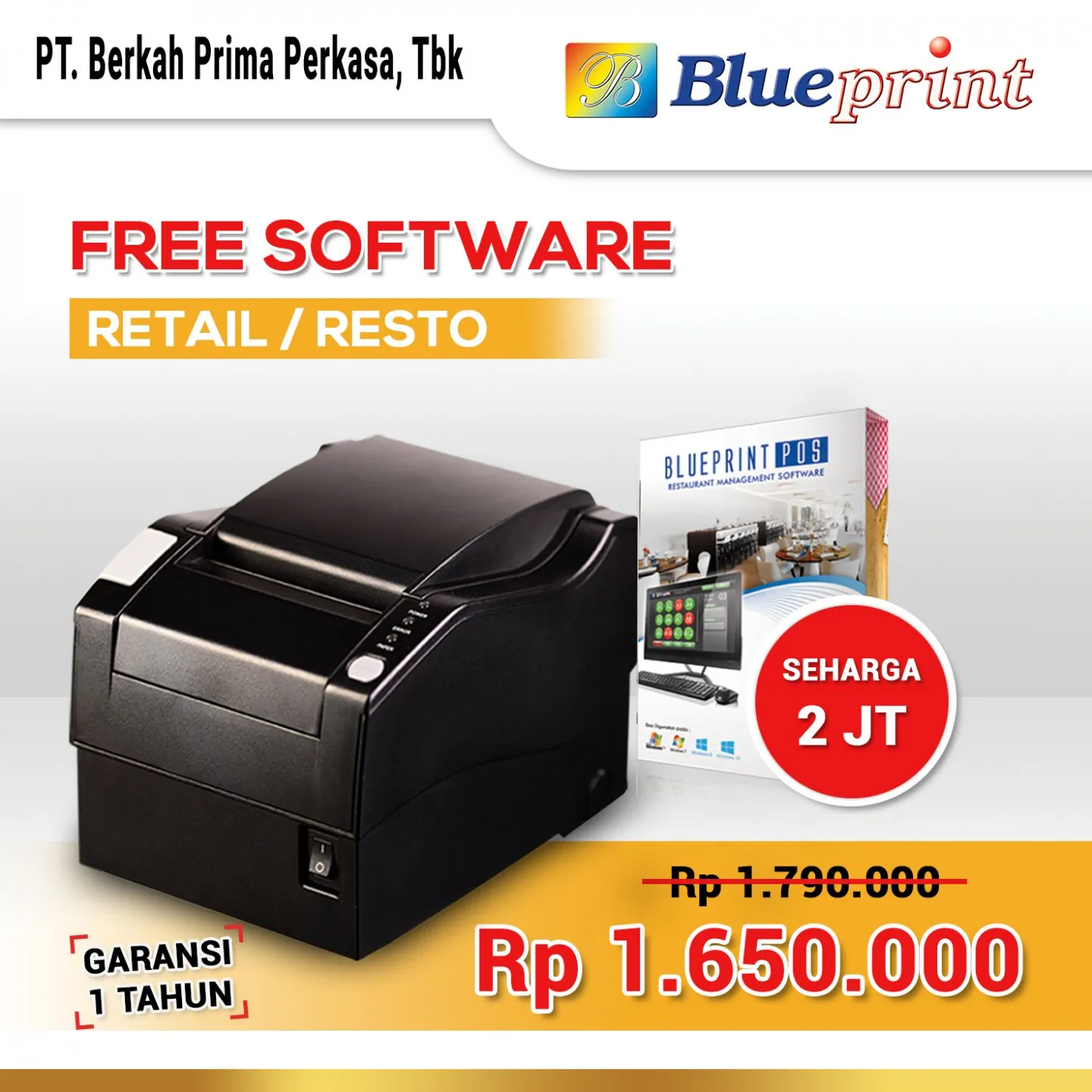 Printer Thermal / Printer Kasir 3 port BLUEPRINT TMU-A300 | Printer Thermal | Blueprint Indonesia