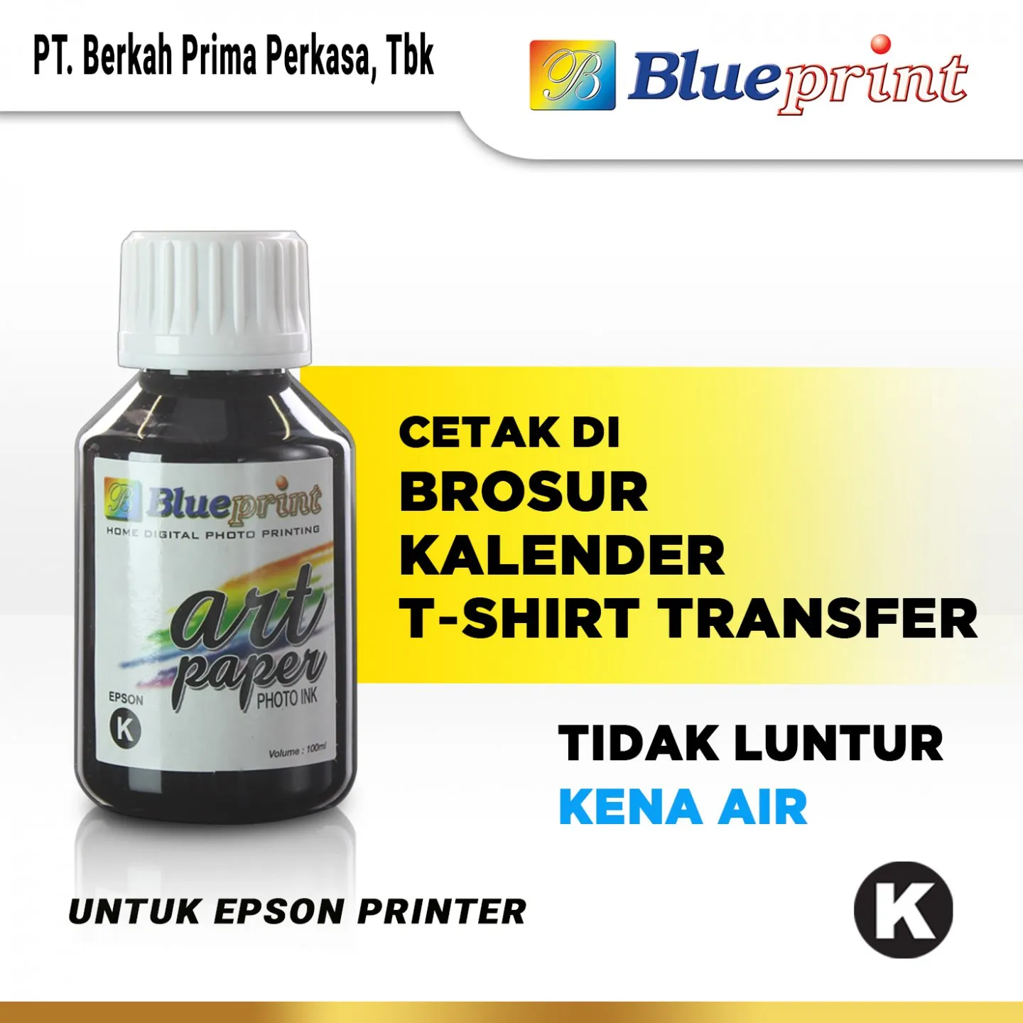 Tinta Art Paper Epson BLUEPRINT Refill For Printer Epson 100ml Hitam ...