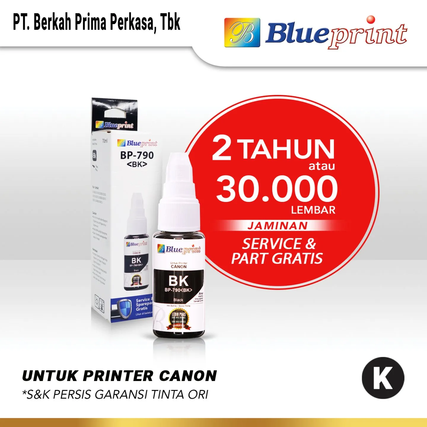 Tinta Canon BLUEPRINT Refill For Printer Canon 70ml Black - Hitam ...