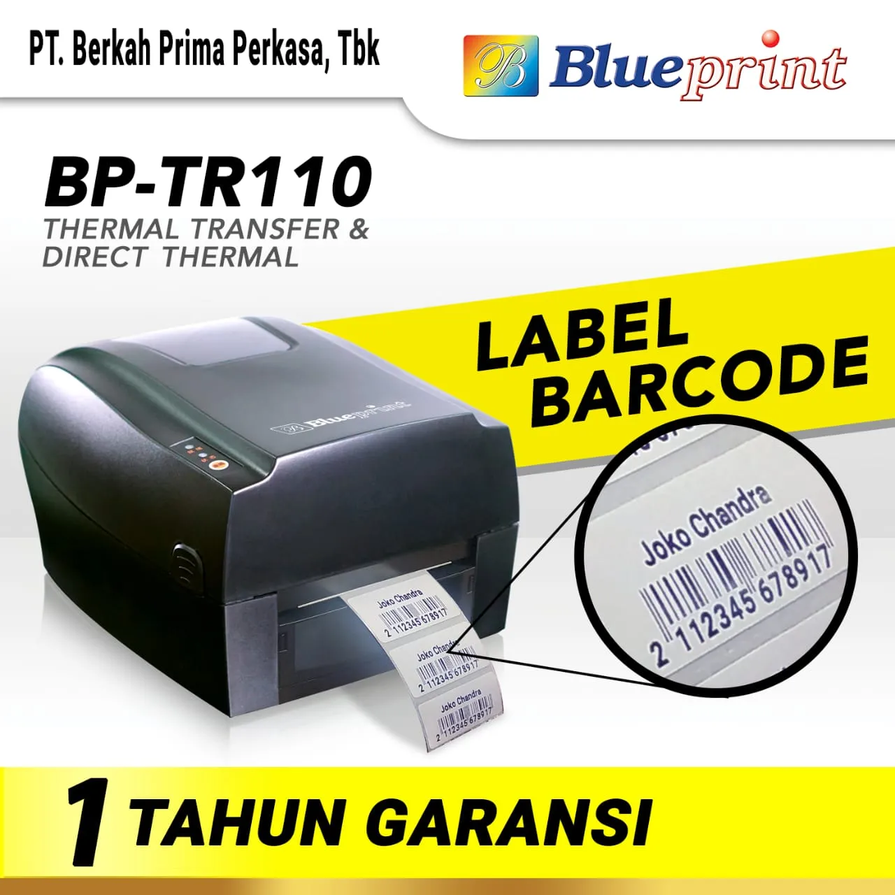 Printer Barcode Thermal / Label BLUEPRINT BP - TR110 (USB+Serial+LAN ...