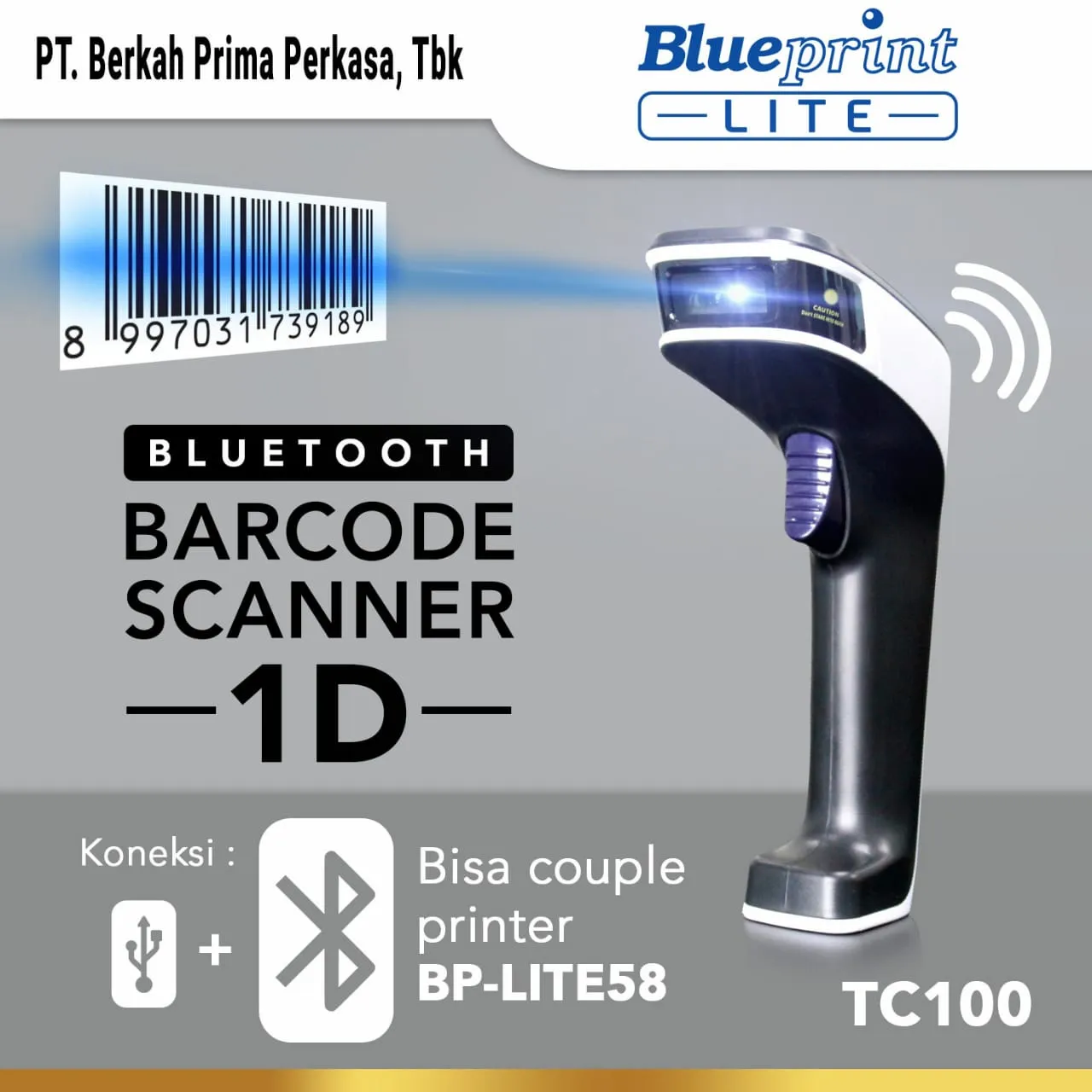 Barcode Scanner CCD 1D Auto Scan USB+Bluetooth BLUEPRINT BP - TC100 ...