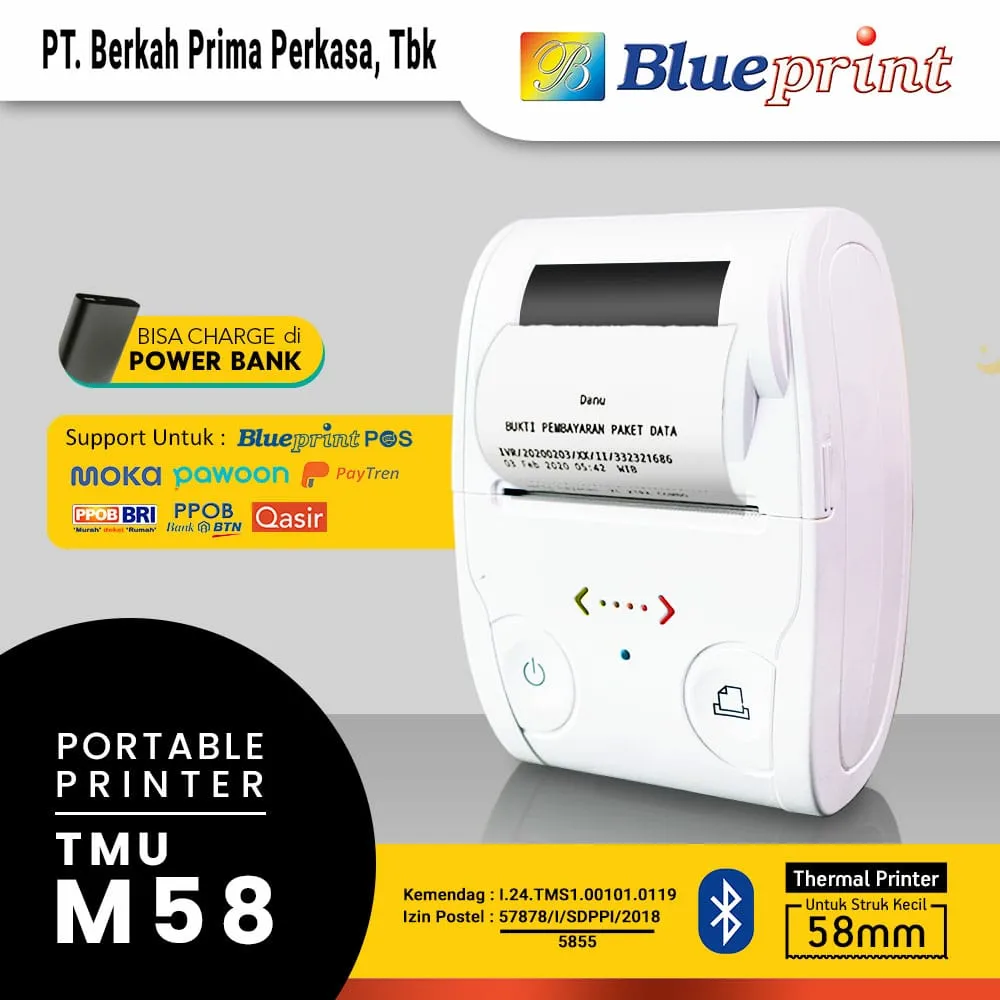 Printer Thermal Portable Bluetooth BLUEPRINT TMU-M58 | Printer Thermal ...