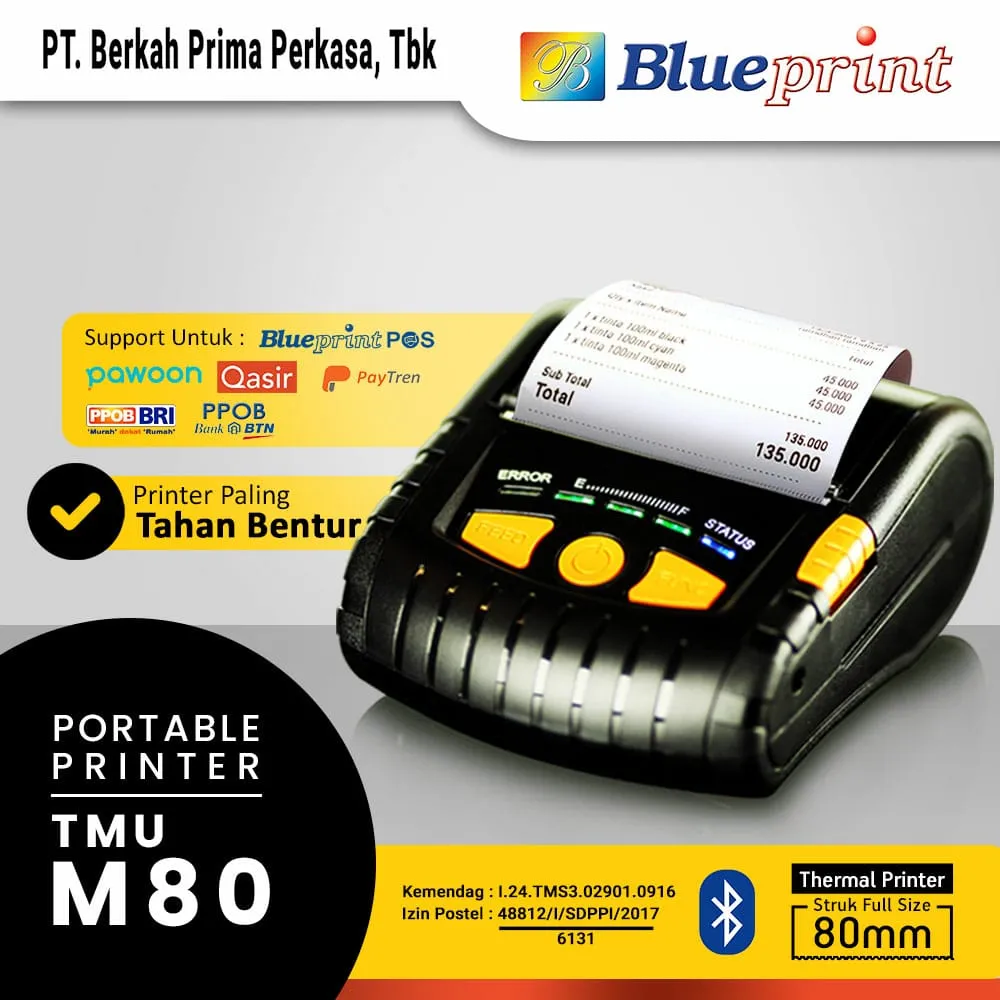 Printer Thermal Portable Bluetooth BLUEPRINT TMU-M80 | Printer Thermal ...