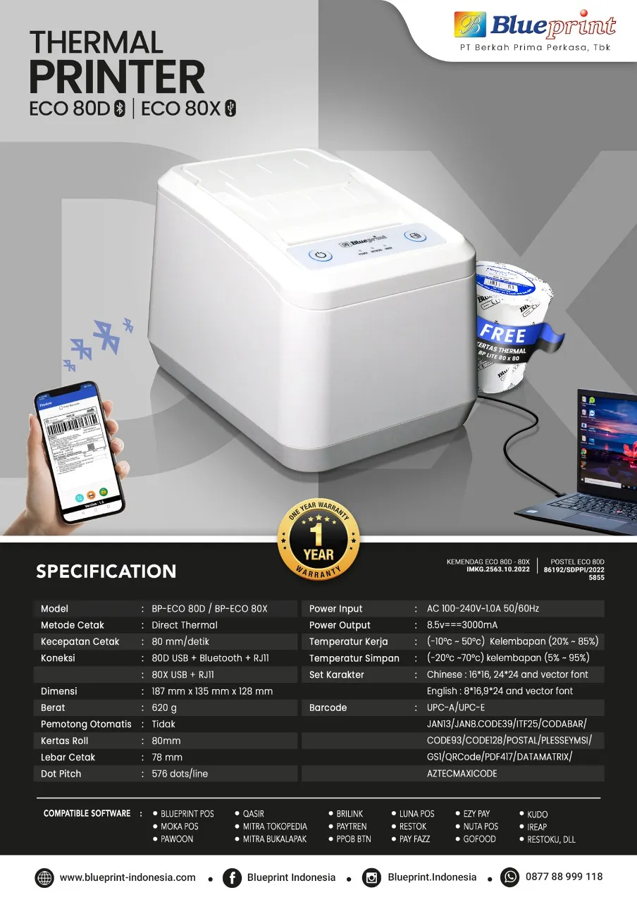 Printer Thermal ECO80D/X BLUEPRINT | Berita | Blueprint Indonesia