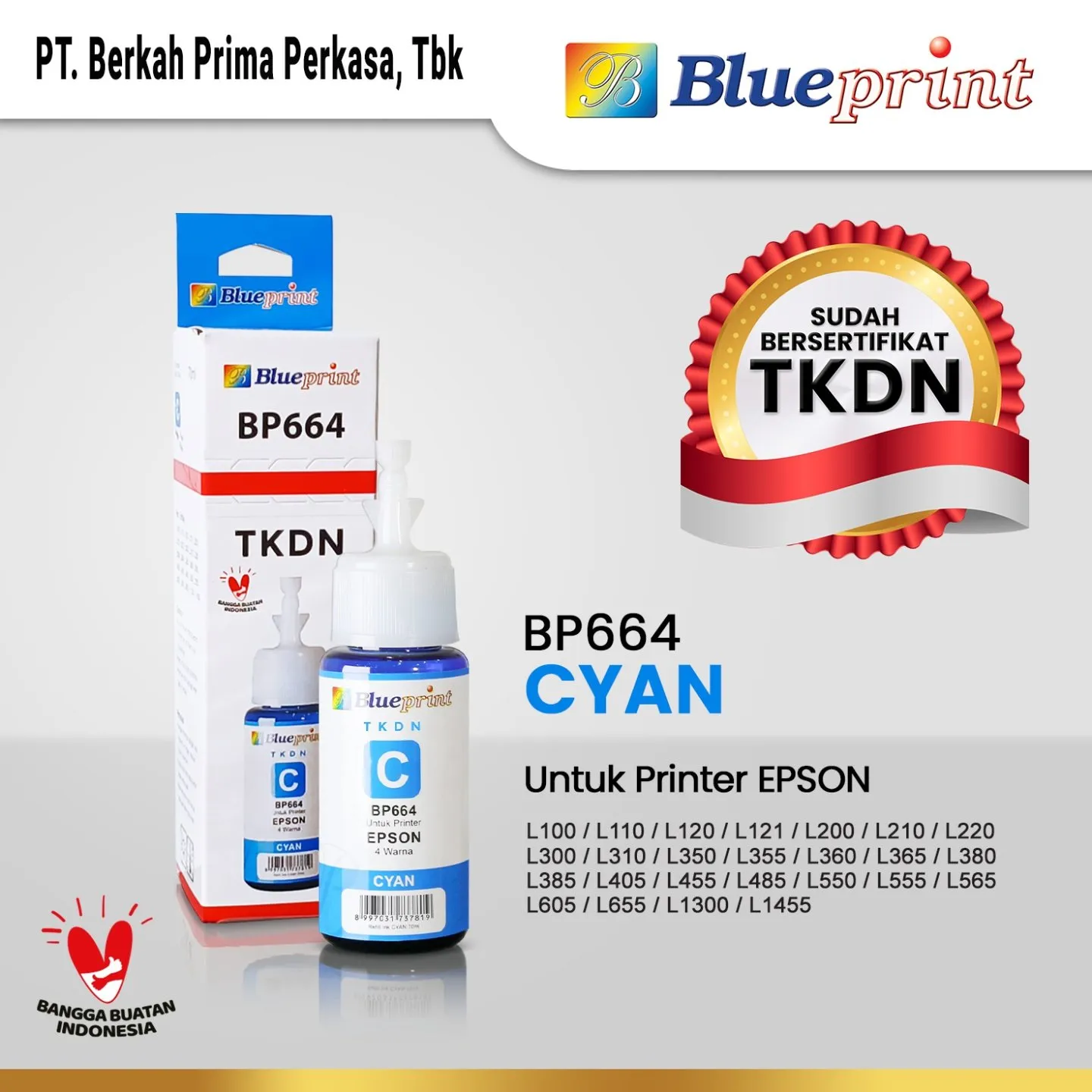 Tinta Epson 664 BLUEPRINT TKDN Untuk Printer Epson 70ml - Biru | Tinta ...