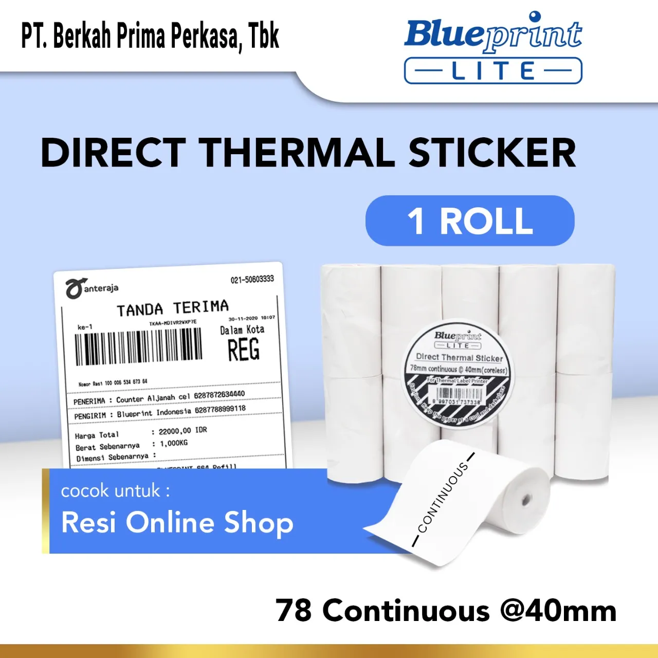Direct Thermal Sticker , Label Stiker Portable BLUEPRINT Lite 78 ...