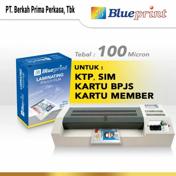 Plastik Laminating Film Panas BLUEPRINT , Laminating Film 100 Micron ID KTP | Kertas Laminating ...