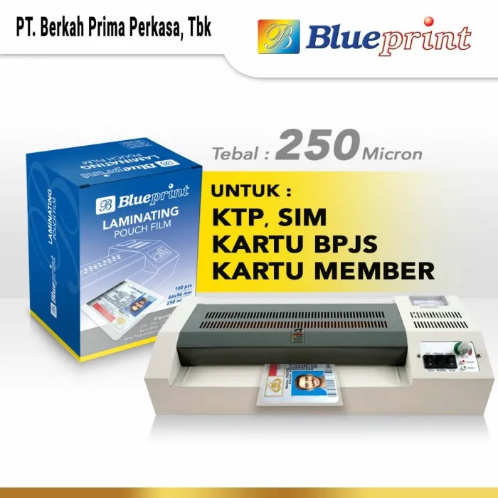 Plastik Laminating Film Panas BLUEPRINT , Laminating Film 250 Micron ID KTP | Kertas Laminating ...