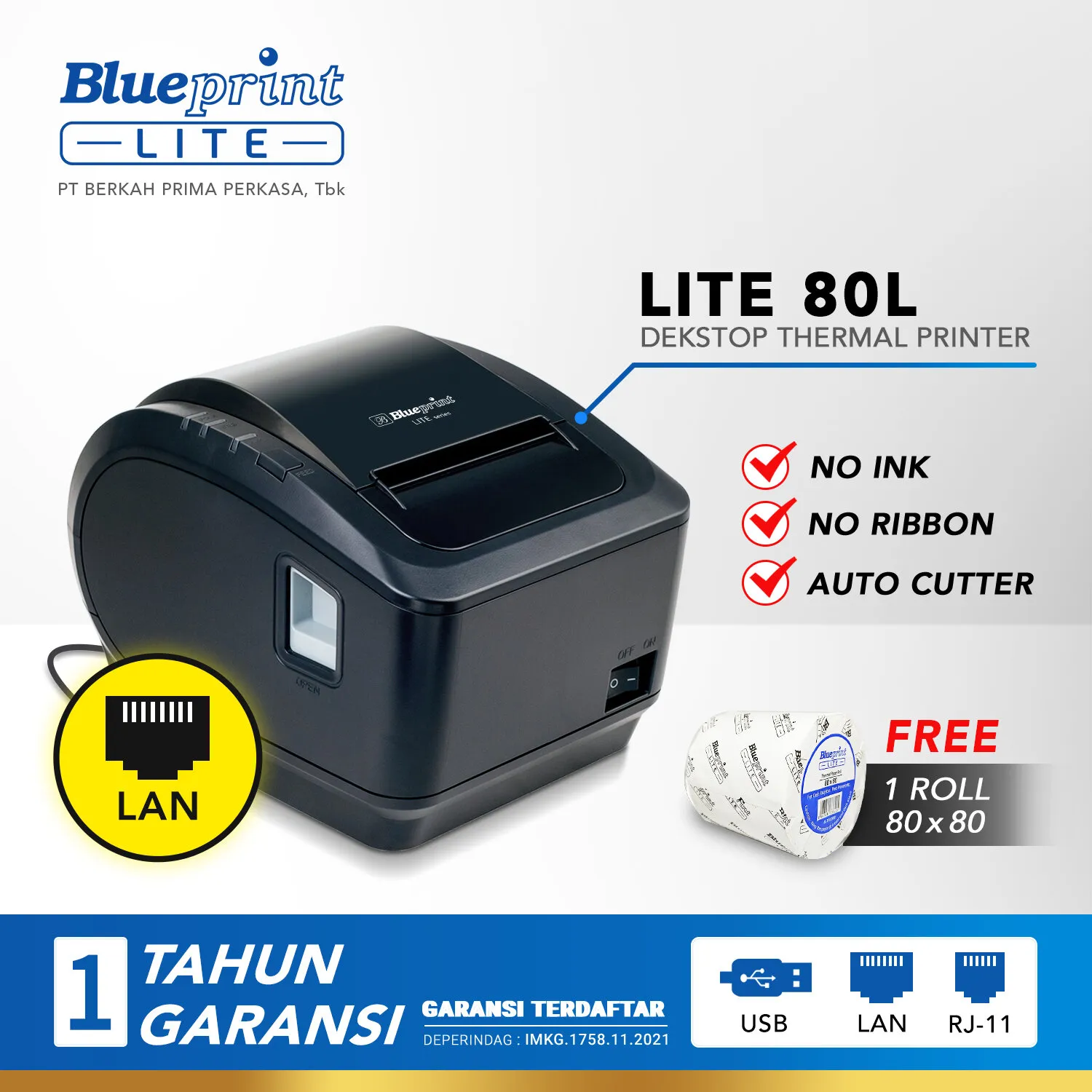 Printer Thermal Kasir POS BLUEPRINT Lite80L USB+LAN | Printer Thermal ...