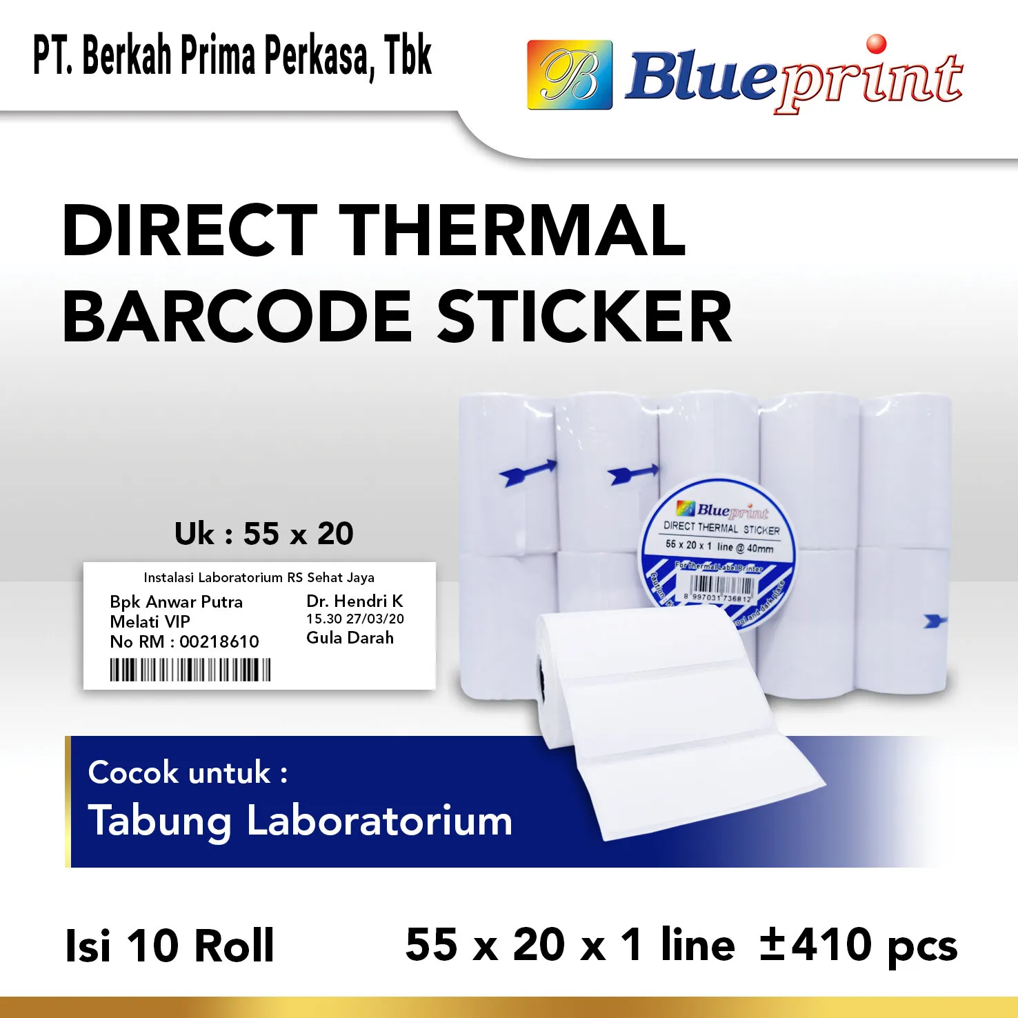Direct Thermal Sticker Kertas Label Stiker BLUEPRINT 55 X 20 55x20 direct-thermal-sticker-kertas-label-stiker-blueprint-55-x-20-55x20